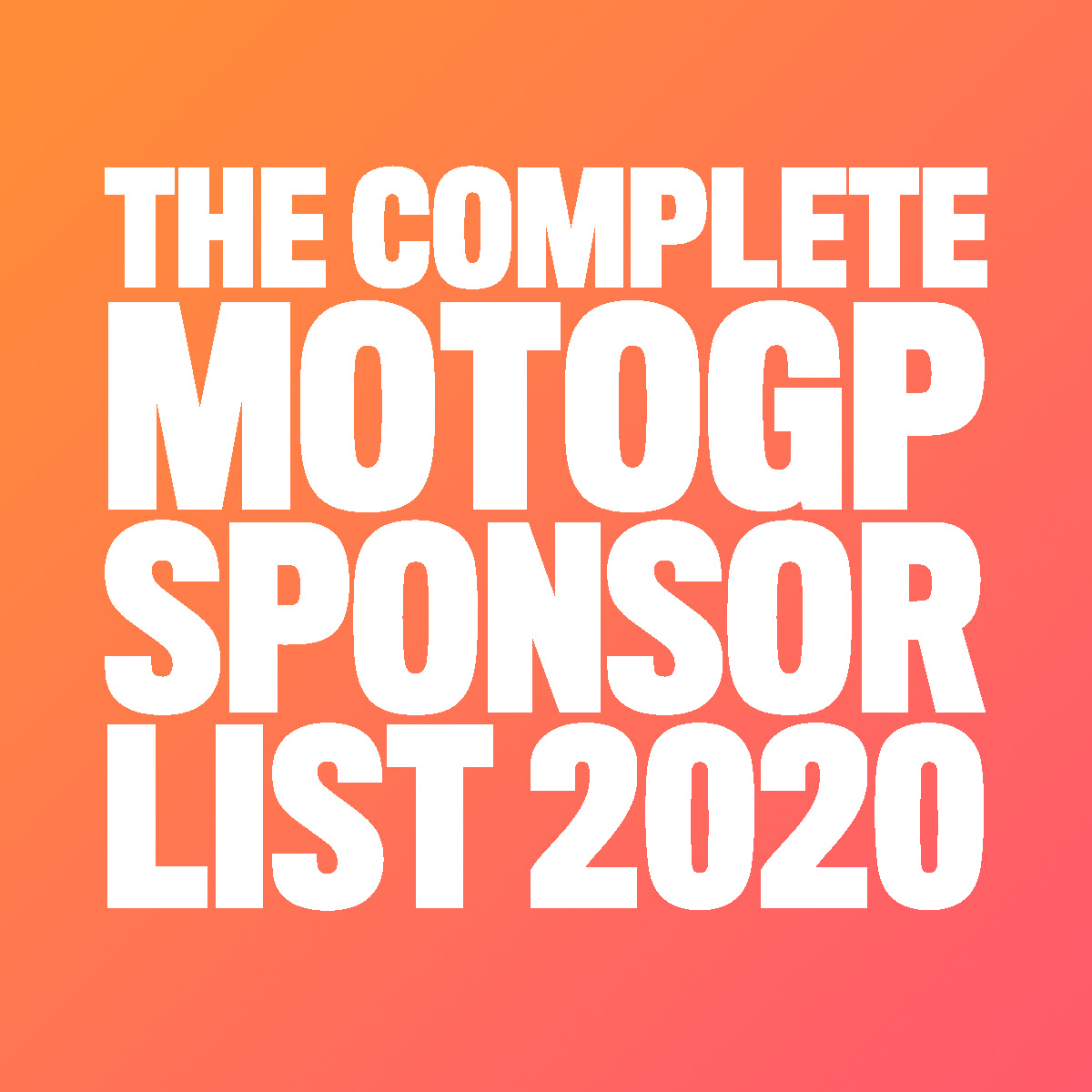 La Lista Completa degli Sponsor MotoGP 2020 - RTR Sports
